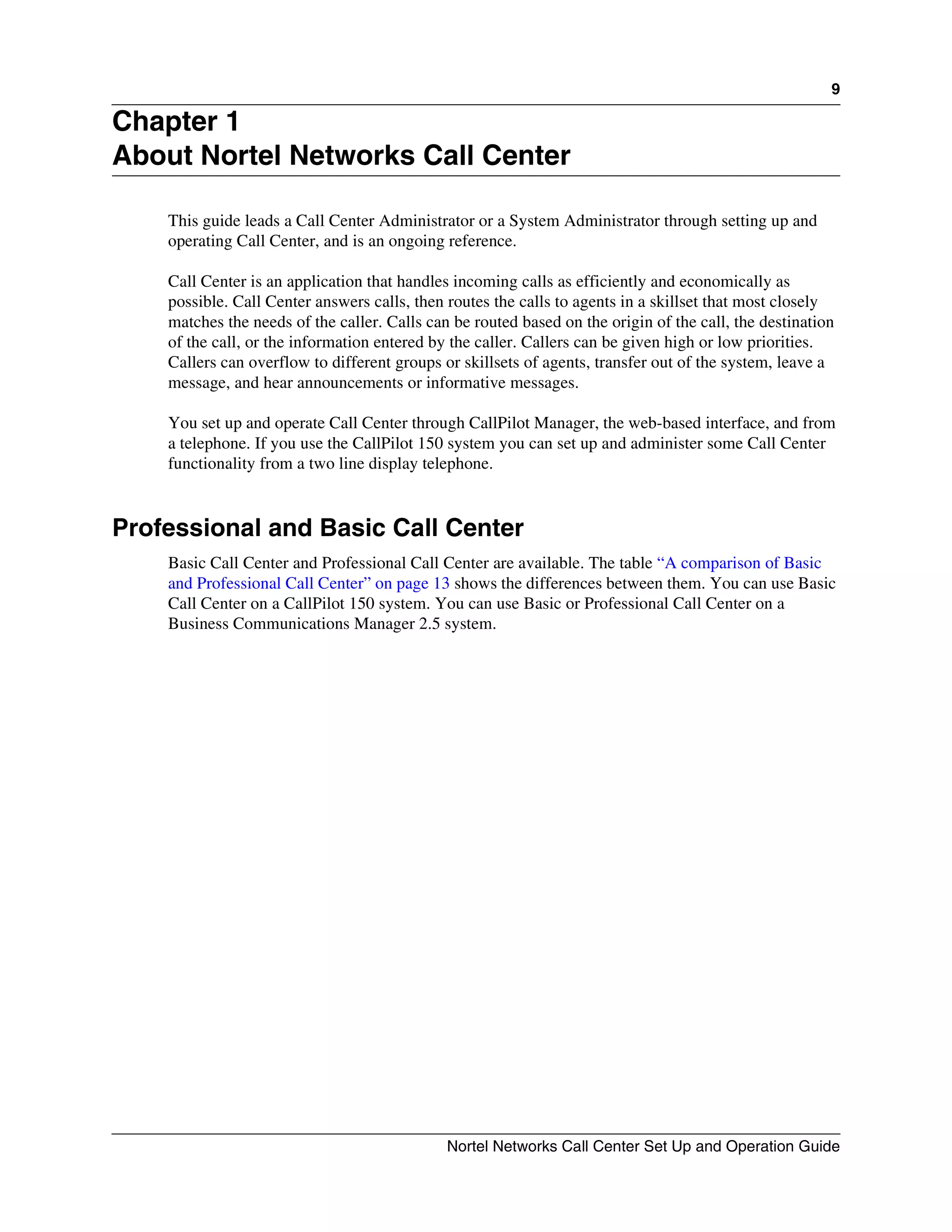Call pilot call center setup and operation | PDF