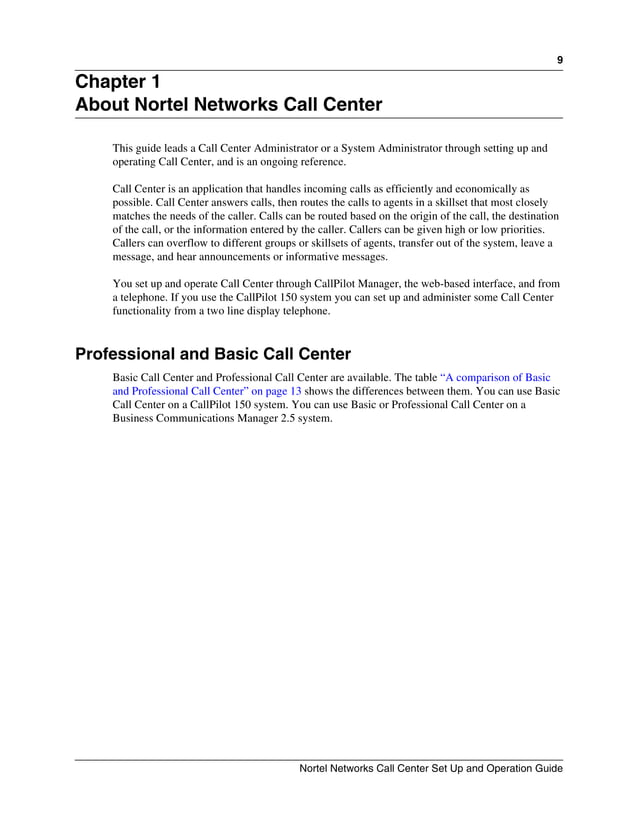 Call pilot call center setup and operation | PDF