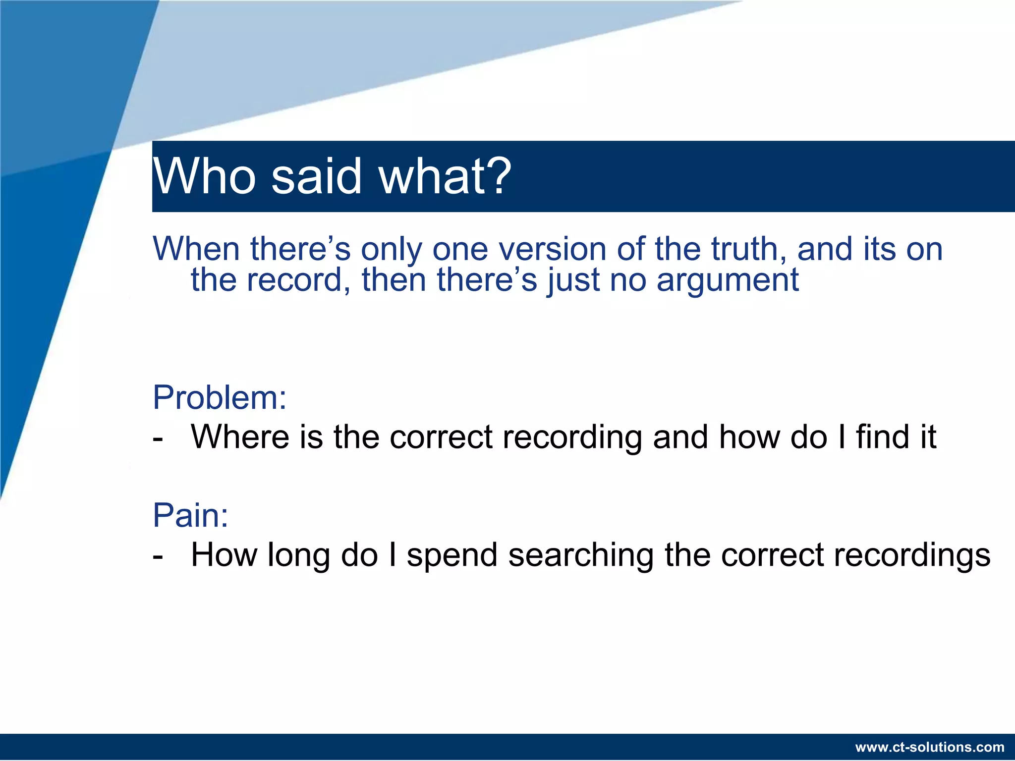 Call Recording CRM tagging | PPT