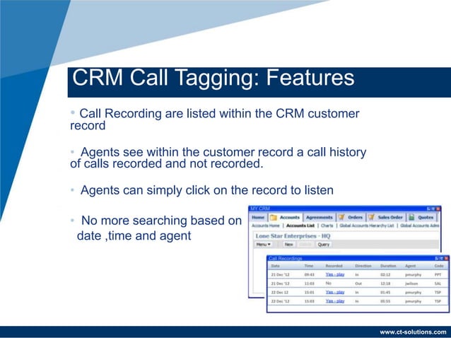 Call Recording CRM tagging | PPT