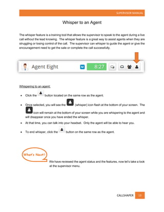 CallShaper Supervisor Manual | PDF