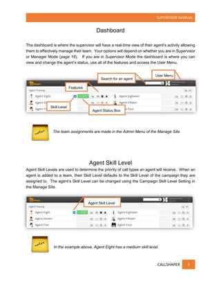 CallShaper Supervisor Manual | PDF