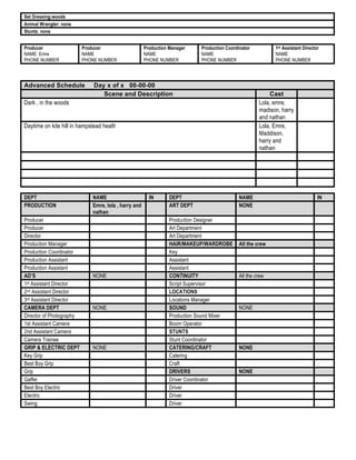 Call sheet | PDF