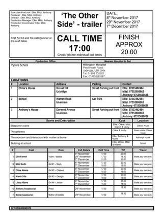 Call sheet | DOC