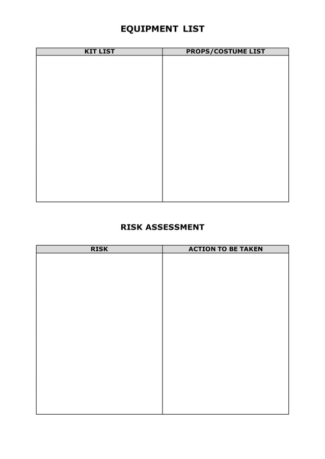 Call Sheet, Risk Assessment & Shooting Schedule | DOCX | Arms ...