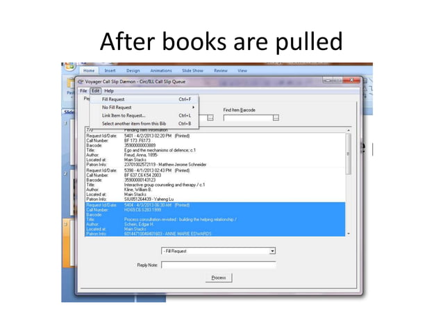 Call slip processing | PPT
