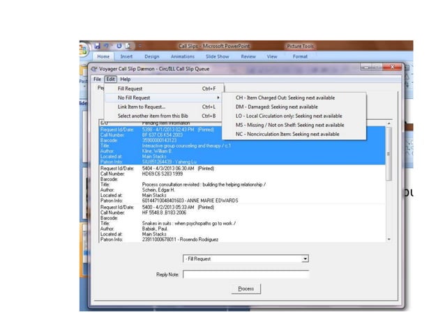 Call slip processing | PPT