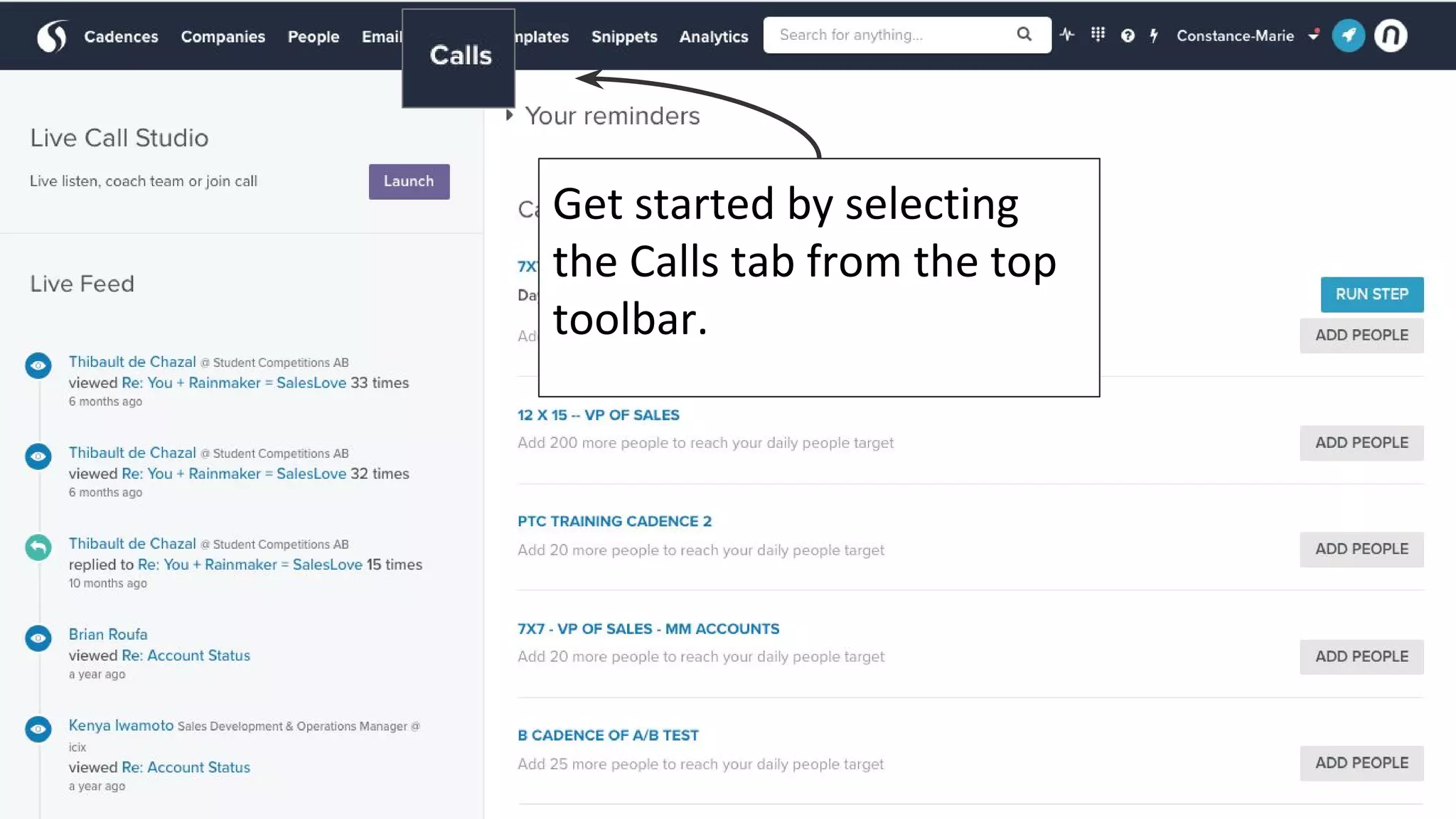 SalesLoft's Calls Tab | PPT