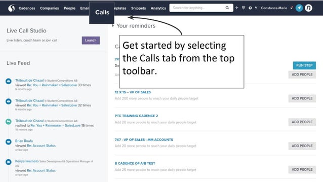 SalesLoft's Calls Tab | PPT