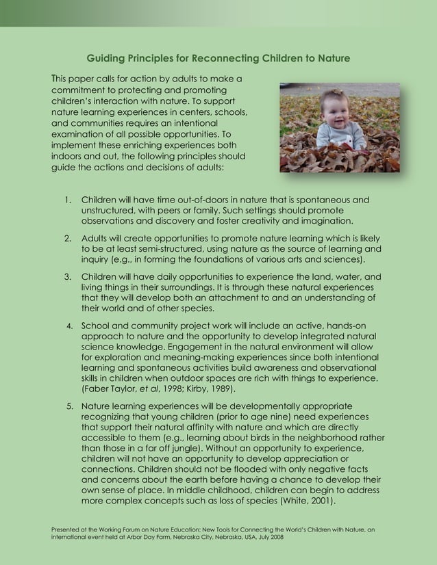 Re-Connecting the World's Children To Nature