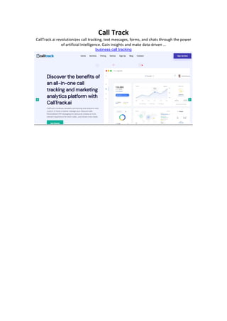 calltrack.pdf | Artificial Intelligence | Technology & Computing