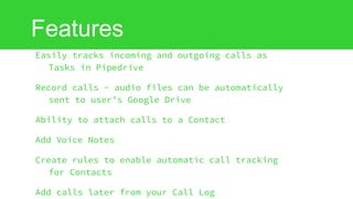 Basic tips how to use Call Tracker for Pipedrive CRM! | PPT