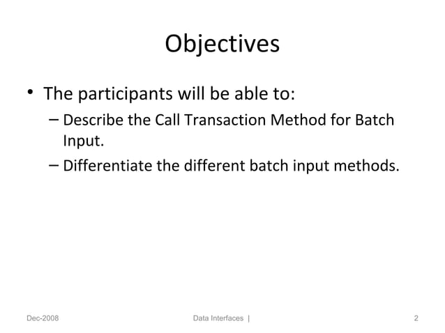 Call Transaction Method Ppt