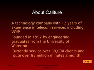 Callture turnkey platform presentation | PPT