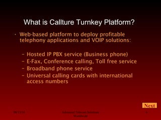 Callture turnkey platform presentation | PPT
