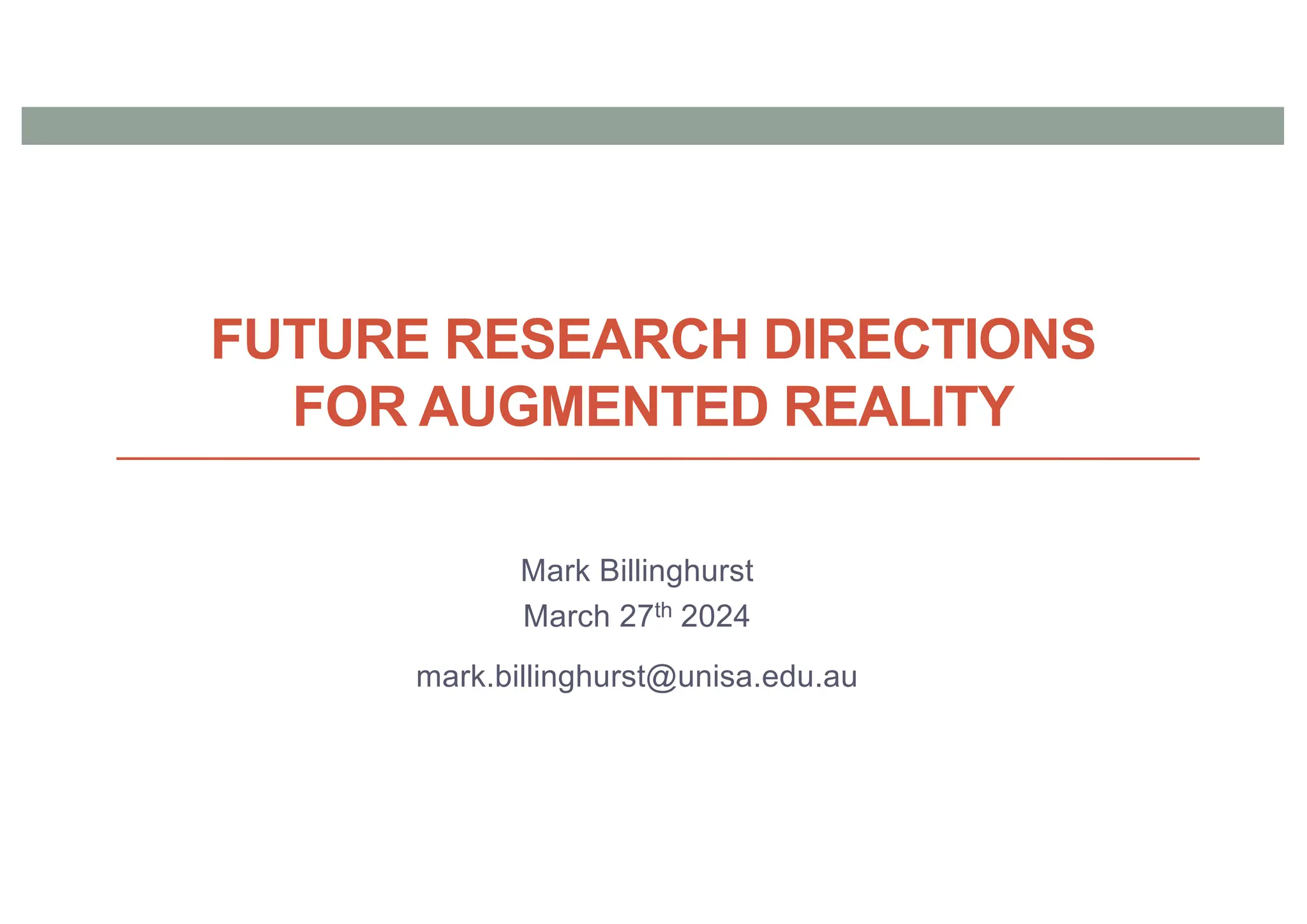 Future Research Directions for Augmented Reality | PDF