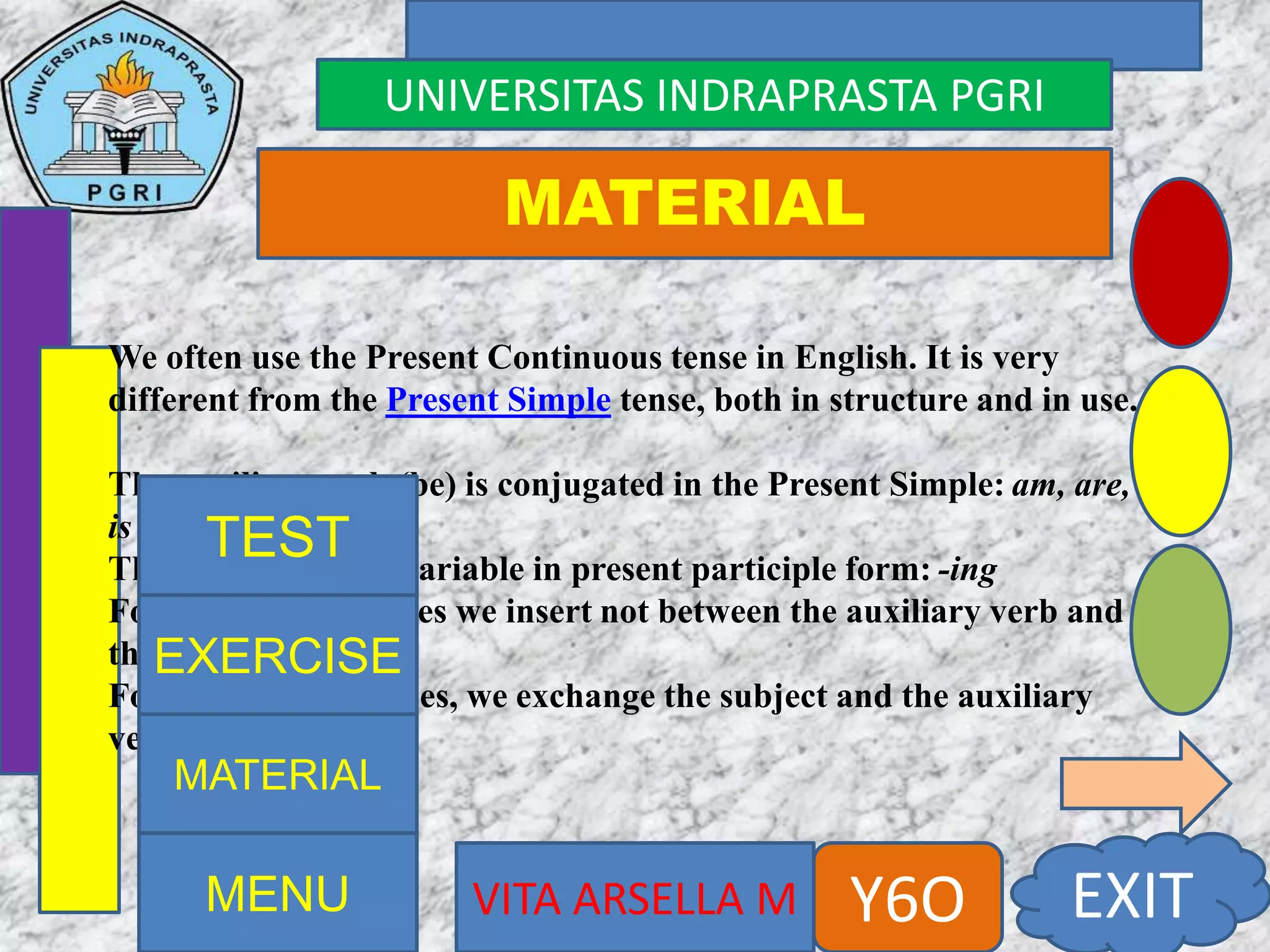 present continuous tense with interesting ppt | PPT