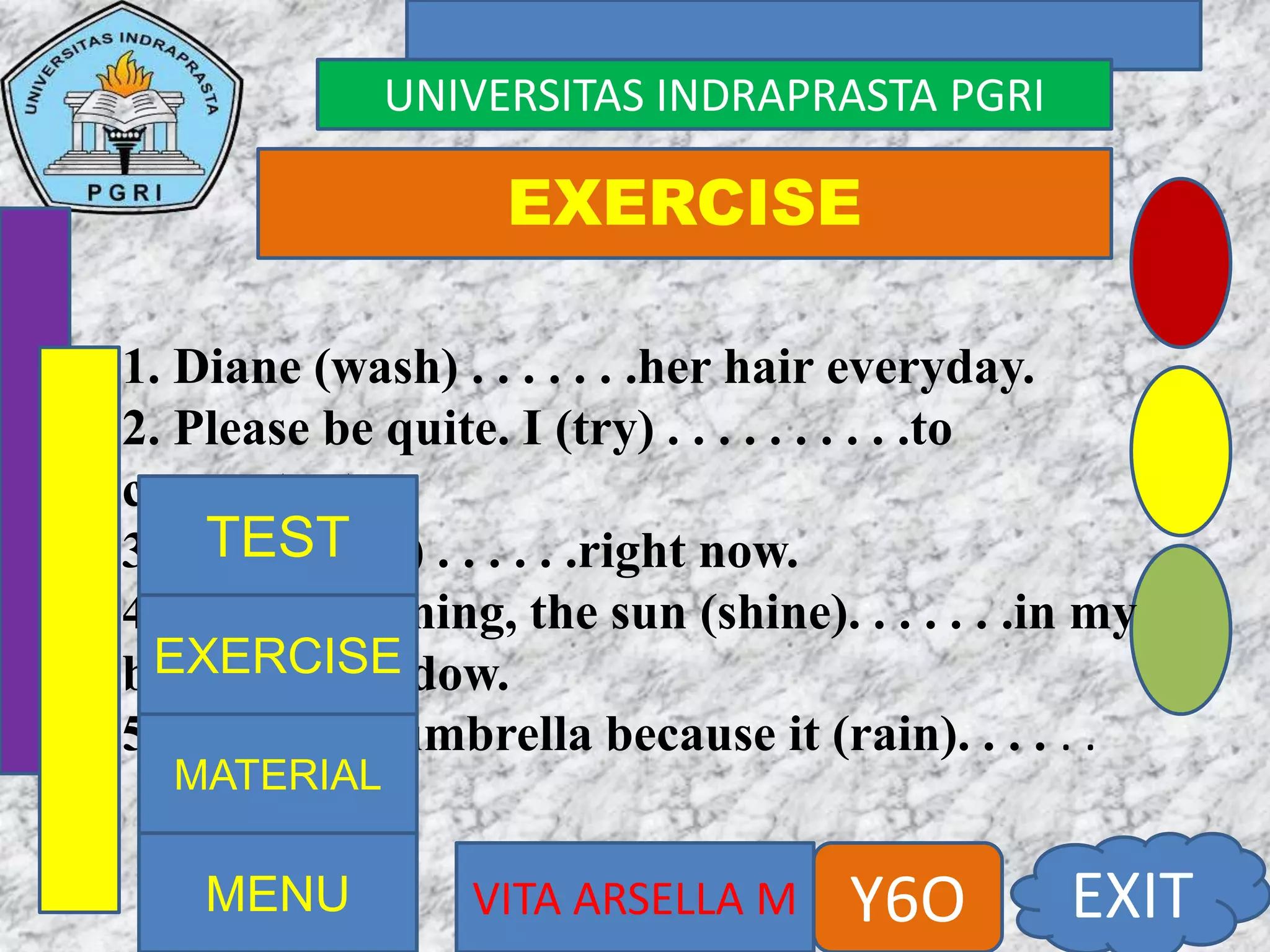 present continuous tense with interesting ppt | PPT