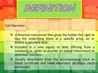 Islamic Investment : Call warrant | PPTX