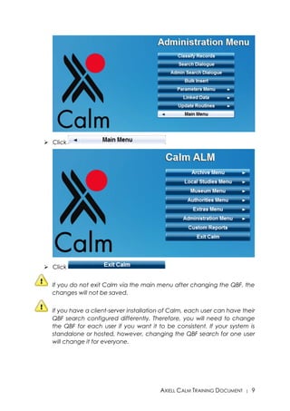 Calm Tips & Tricks – Axiell Training | PDF