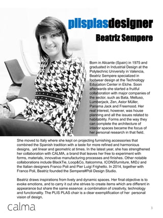Calma press release - Plis Plas collection | PDF