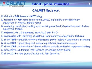 Calmet Calibration Equipment TB41 Presentation | PPT