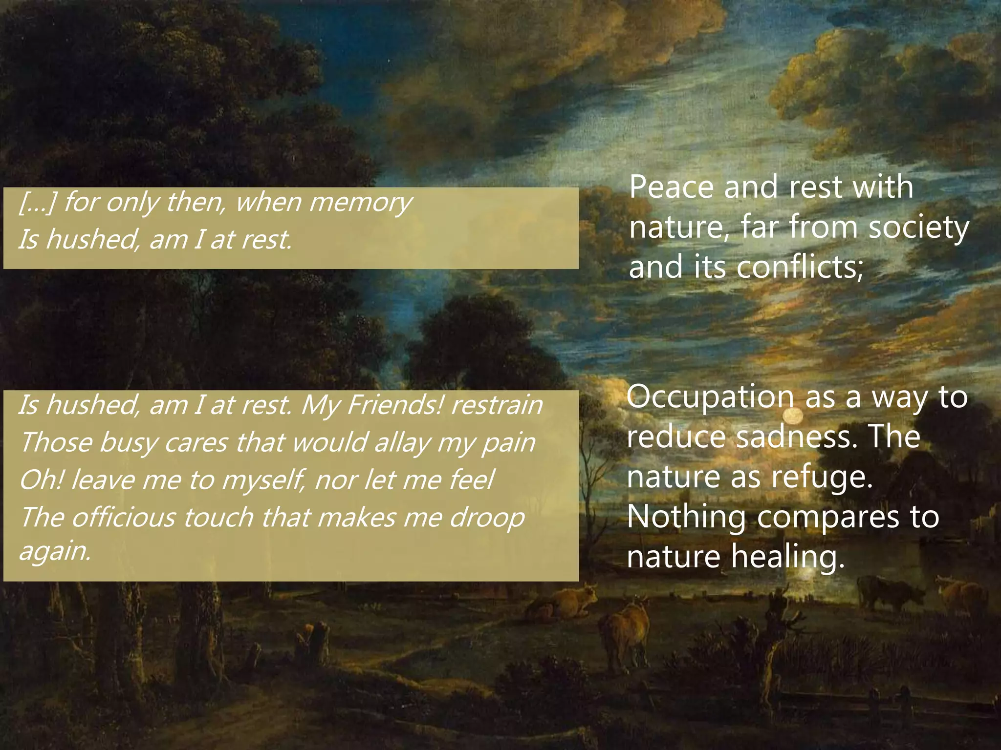 Analysis of the poem: Calm is all nature as a resting wheel, by ...