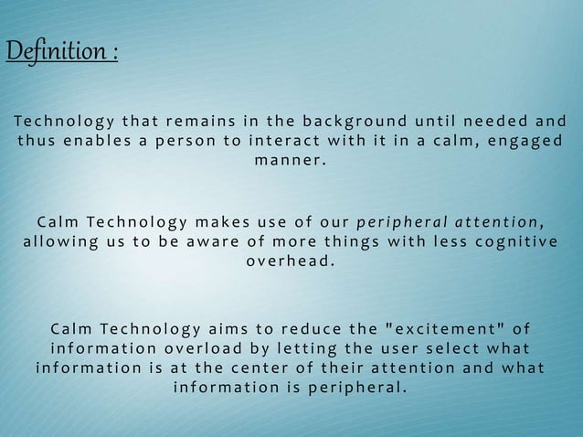 Calm technology | PPT