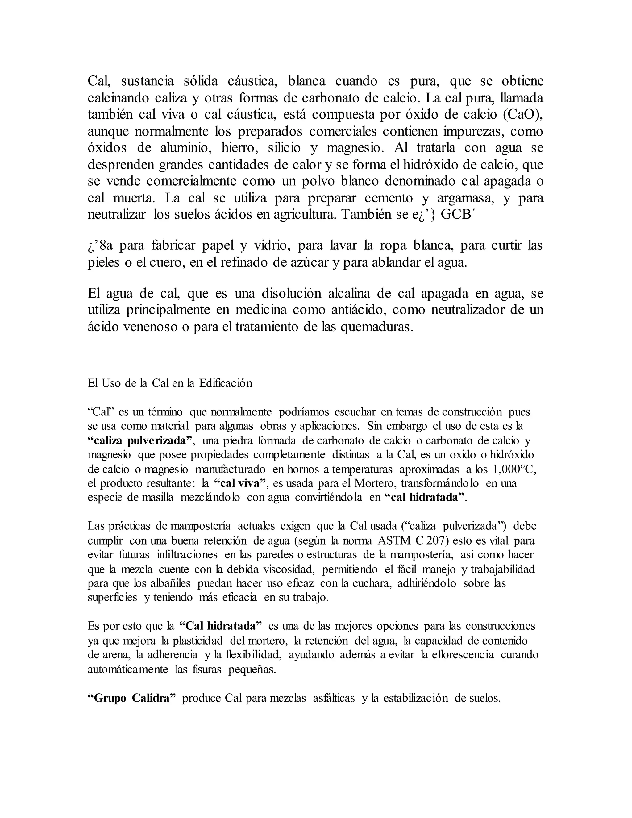 Cal muerta y yeso | DOCX