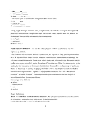 Intro logic ch 4 categorical syllogism | DOCX