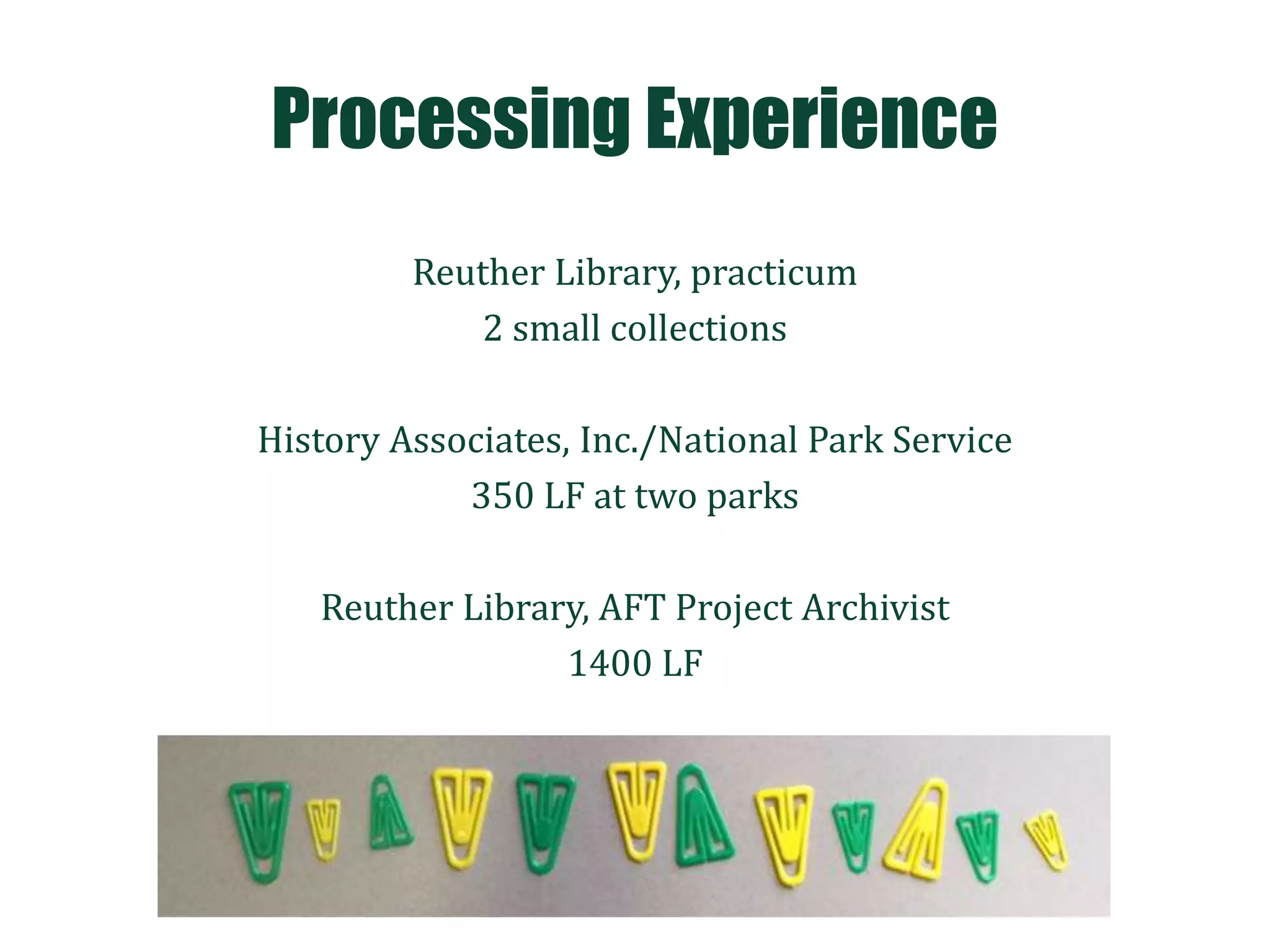 Archival Processing Science | PPTX