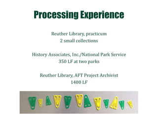 Archival Processing Science | PPTX