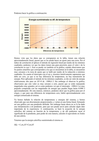 Calor especifico del agua | DOC