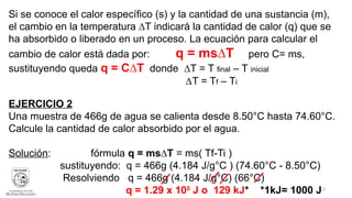 CALOR ESTANDAR DE FORMACION, LEY DE HESS Y CALORIMETRÍA.pptx