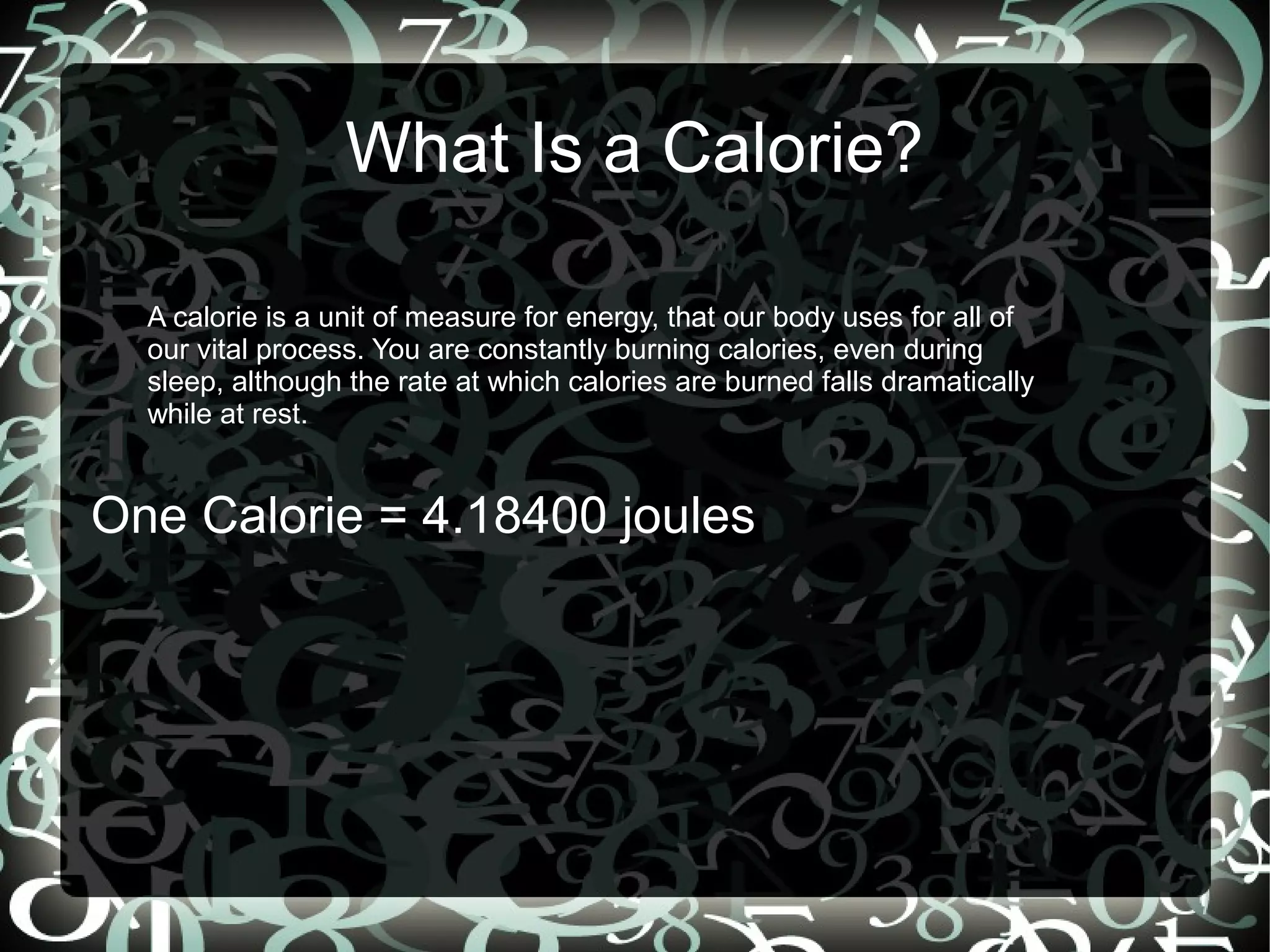 Calories | ODP