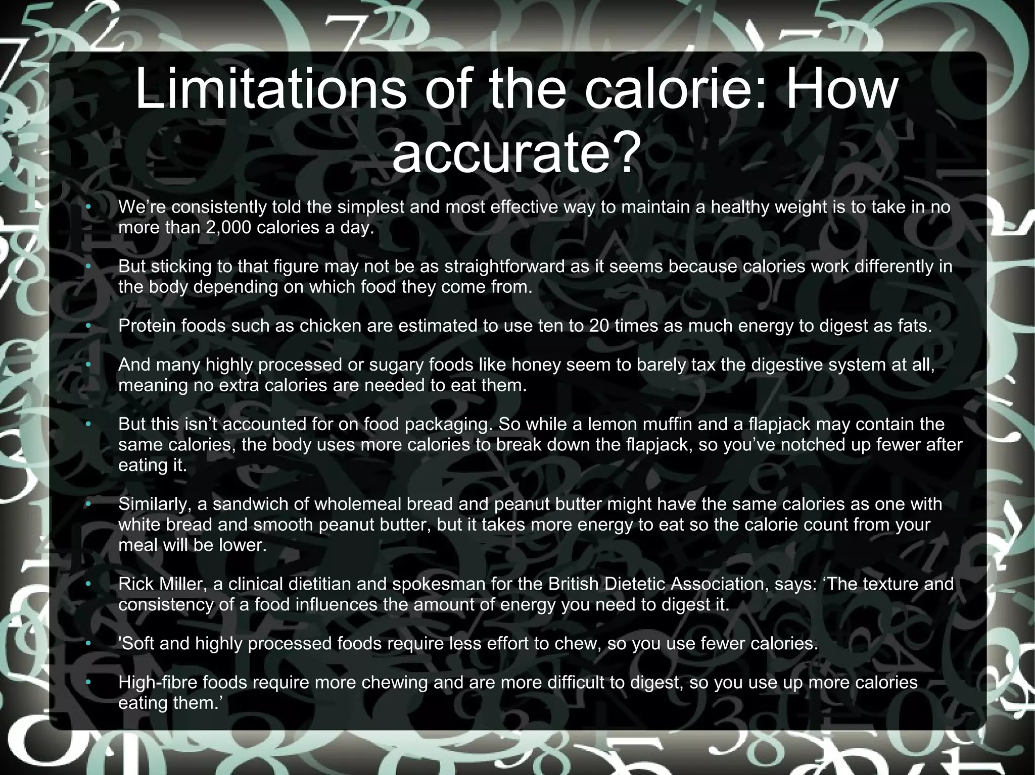 Calories | ODP