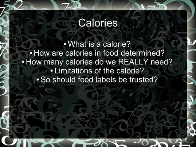 Calories | ODP | Healthy Cooking and Eating | Food & Drink