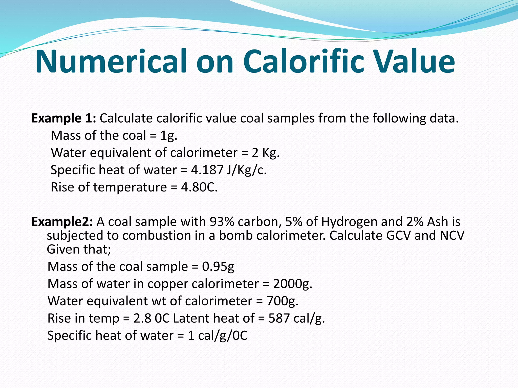 Calorific Value Lecture 3, Fuel Tech-ll.pptx