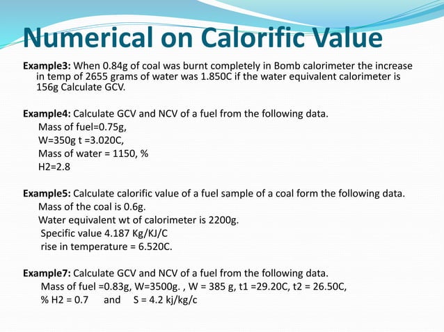 Calorific Value Lecture 3, Fuel Tech-ll.pptx