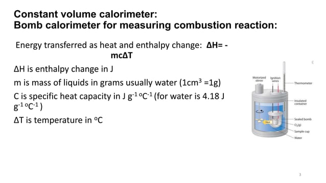 Calorimeter and enthalpy measurements | PPT