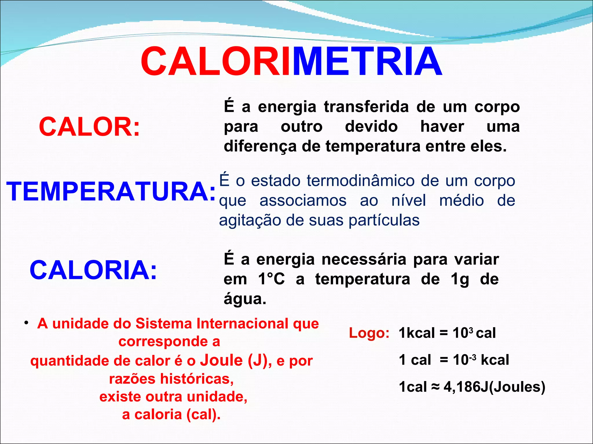 Calorimetria Ppt