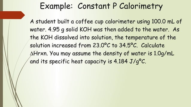 Calorimetry | PPT | Chemistry | Science