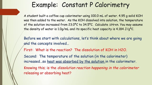 Calorimetry | PPT | Chemistry | Science