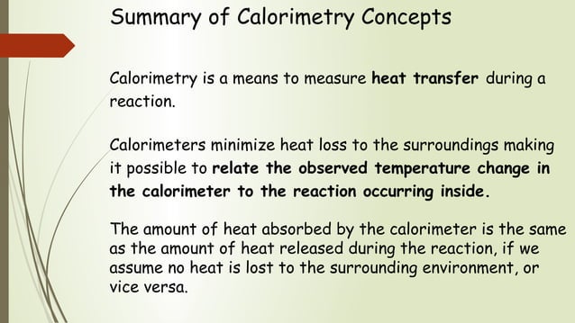 Calorimetry | PPT | Chemistry | Science