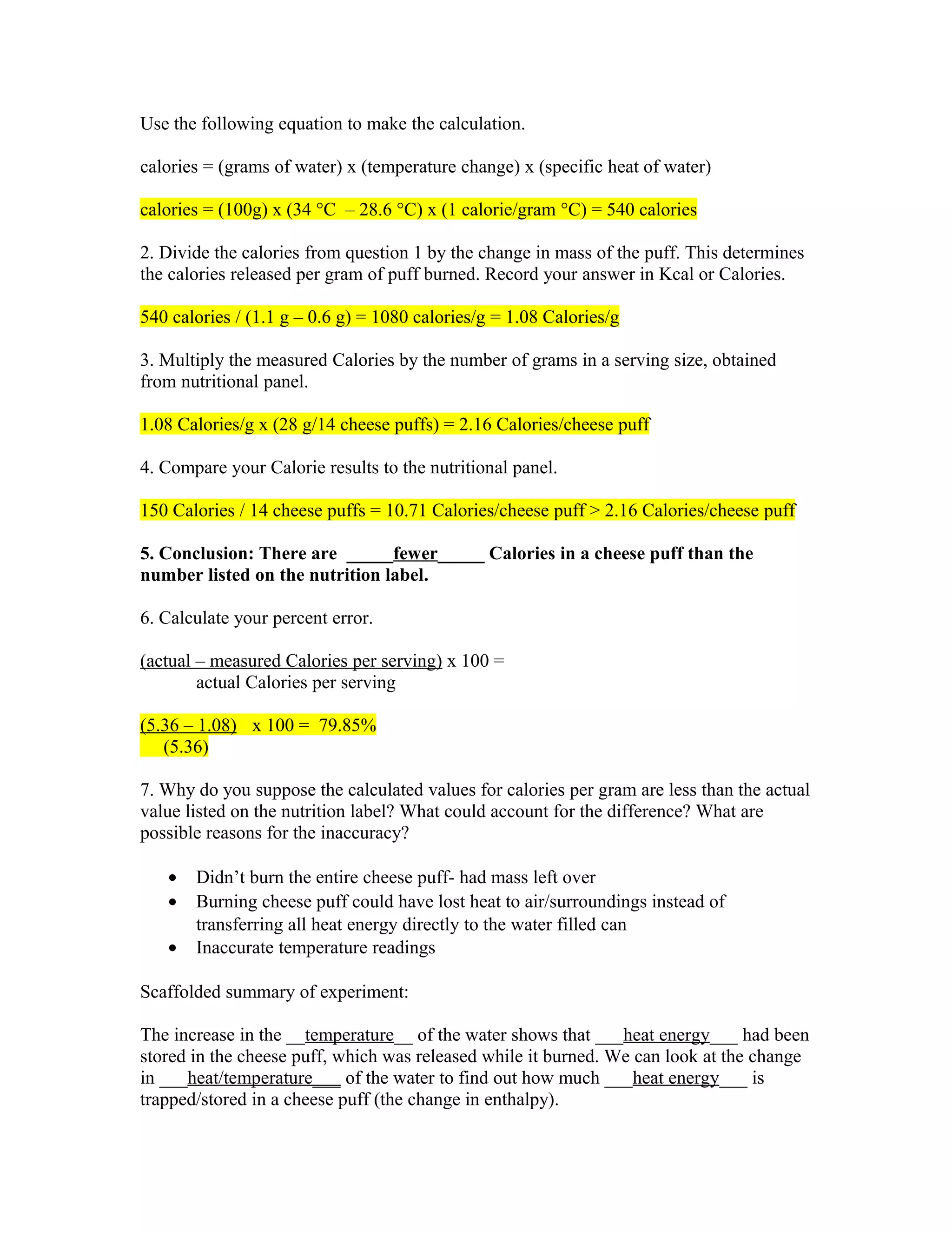 Calorimetry Lab | DOC