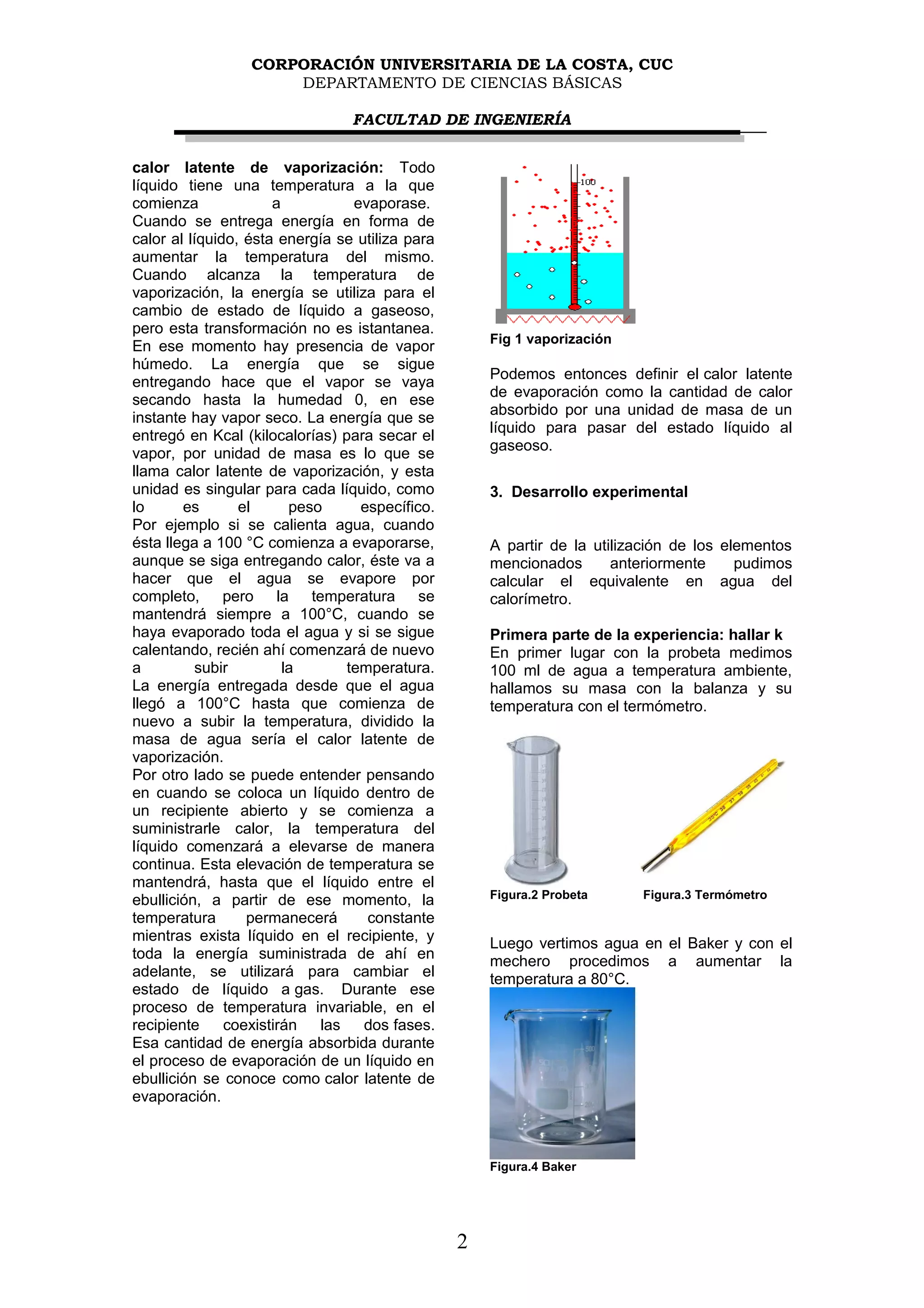 Calor latente de vaporizacion | PDF