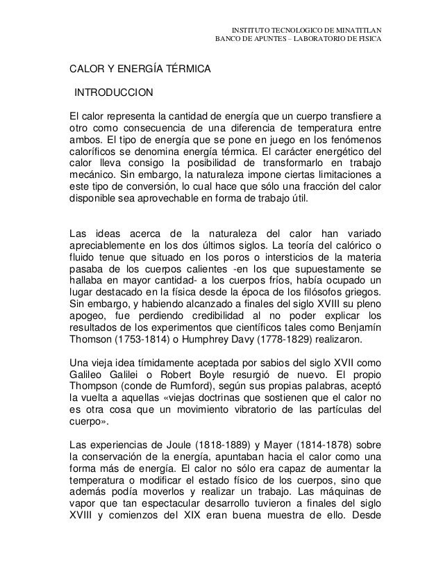 Calor y energia termica