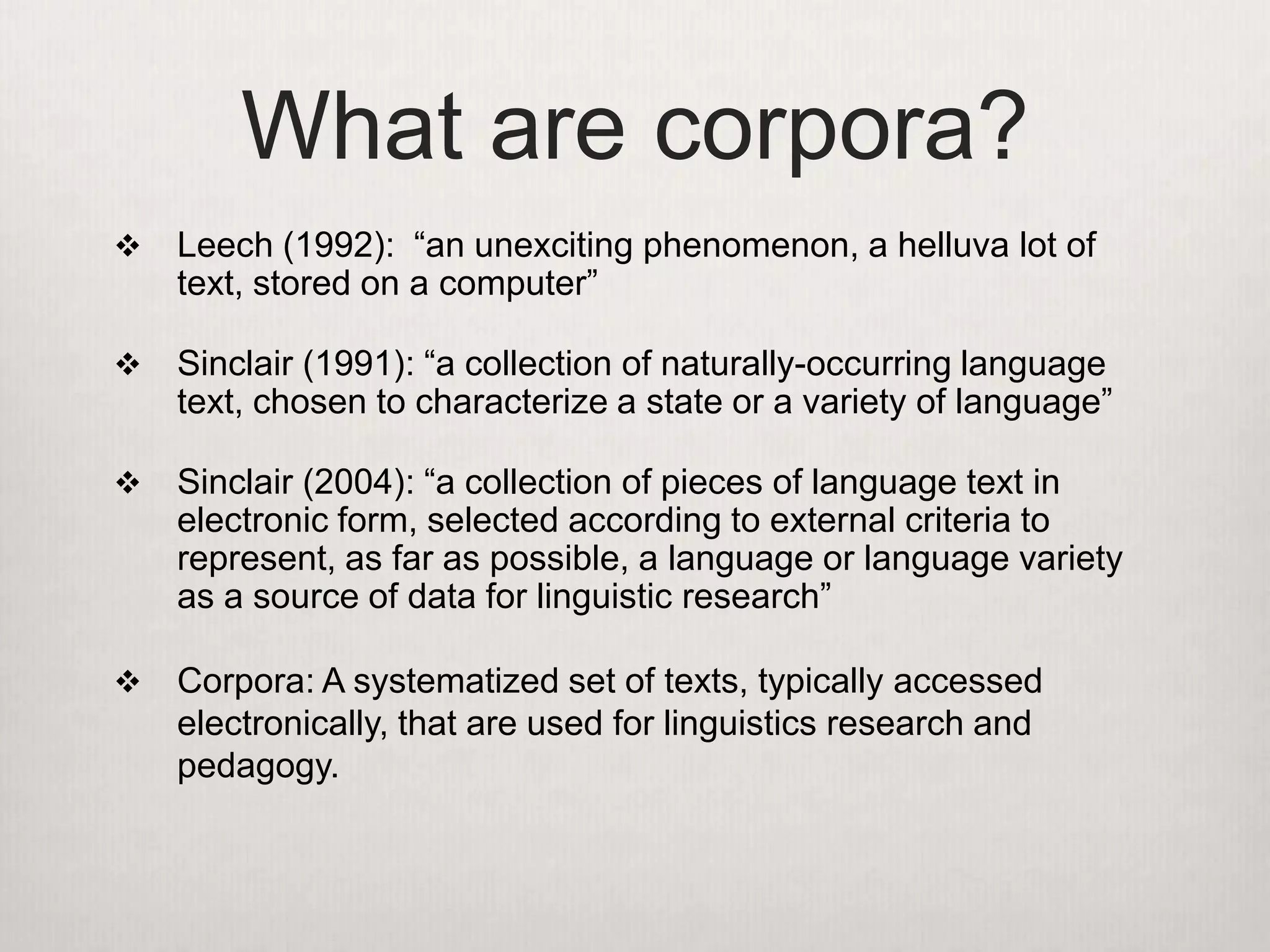 How to Use Corpora in Language Teaching | PPTX | Education