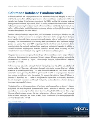 Best Practices in the Use of Columnar Databases | PDF