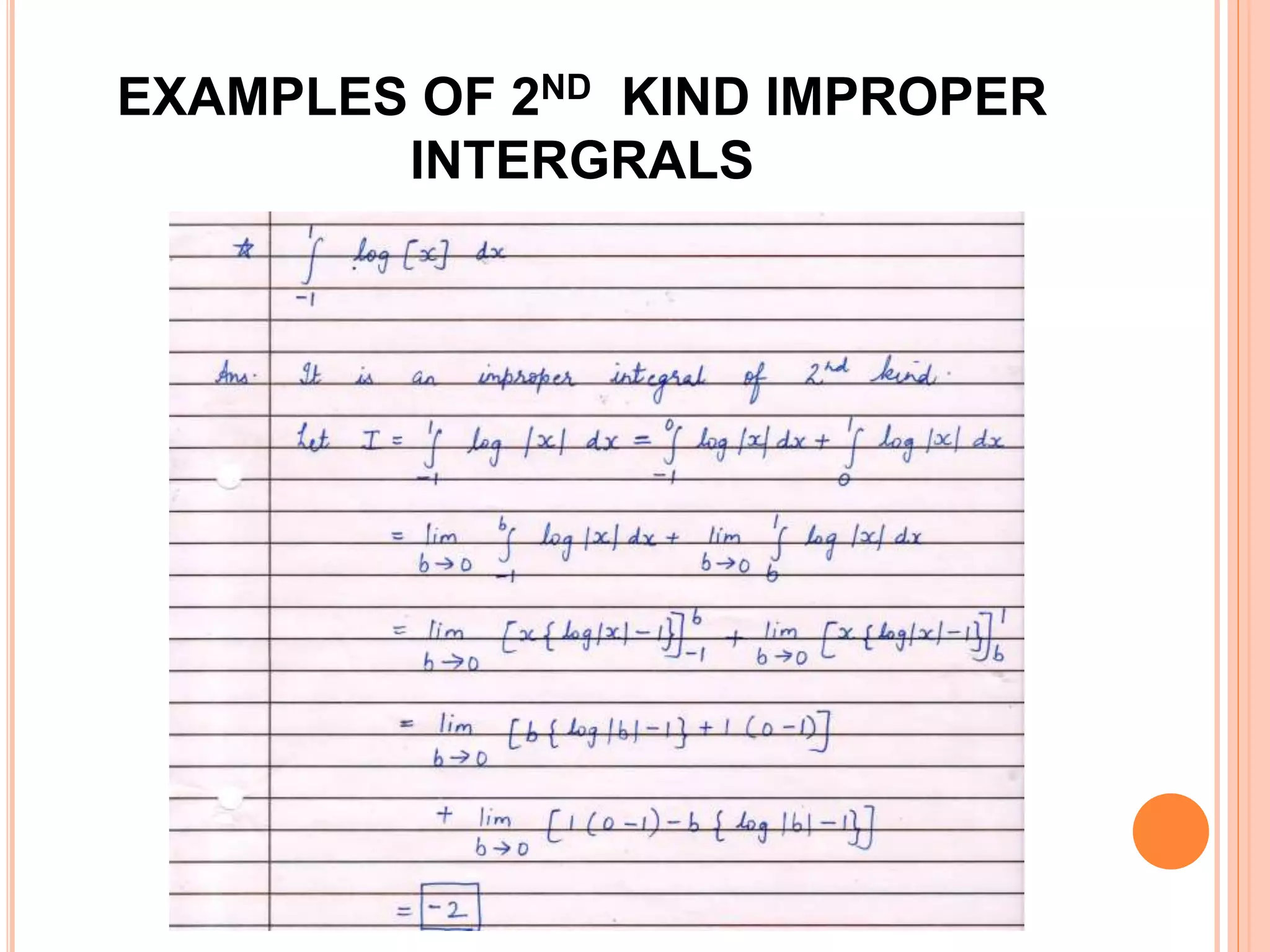 1st, 2nd kind improper integrals | PPTX